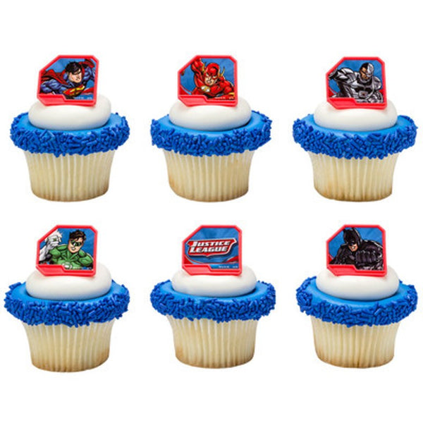 Justice League Cupcake Topper Rings - Set of 12 – Bling Your Cake