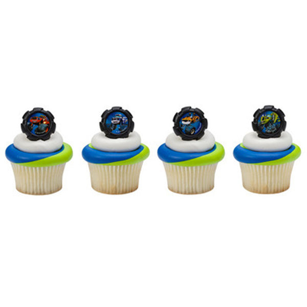 Blaze Wheels Cupcake Rings Cake Decor Toppers - Set of 12 – Bling Your Cake