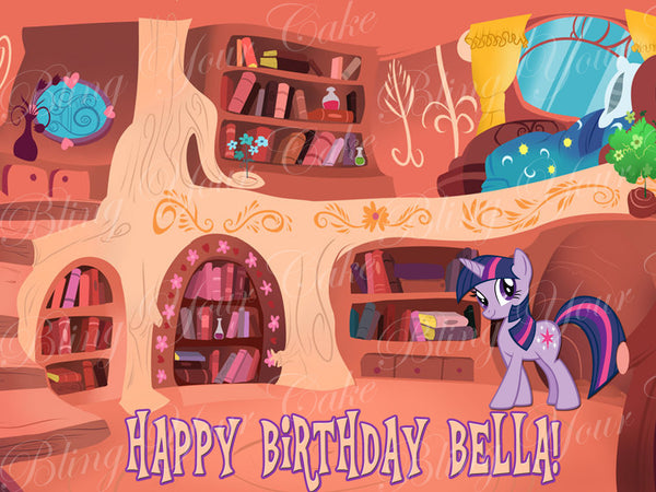 My Little Pony Twilight Sparkle Edible Icing Sheet Cake Decor Topper ...