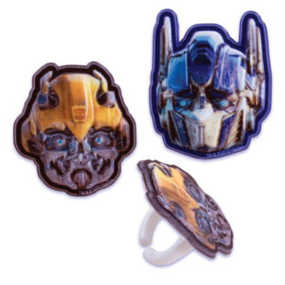 Transformers Optimus Prime and Bumblebee Cupcake Rings – Bling Your Cake